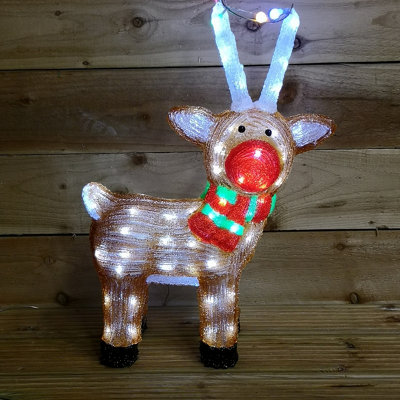 55cm LED Indoor Outdoor Standing Acrylic Reindeer Christmas Decoration