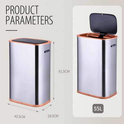 55L Motion Sensor Kitchen Bin Stainless Steel Automatic Sensor Bin ...