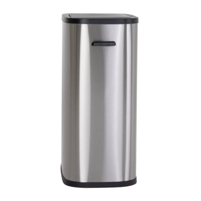 55L Touch Kitchen Bin Stainless Steel Rubbish Bin Waste Bin Slim
