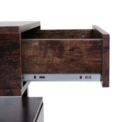 56cm H x 45cm W x 45cm D Brown Bedside table with 2 Drawer