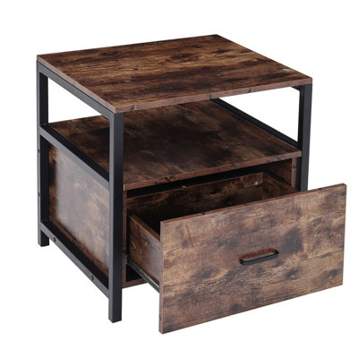 56cm H x 45cm W x 45cm D Wooden Bedside Table Bedroom Nightstand Side ...