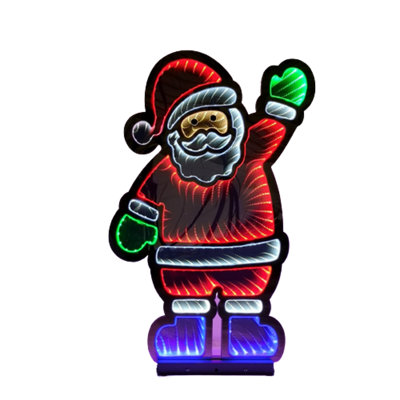 56cm Infinity Light up Standing Santa Christmas Decoration with Multi ...
