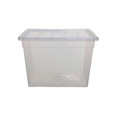56cm Storage Box Spacemaster Maxi Clear Plastic Stackable Home Storage ...
