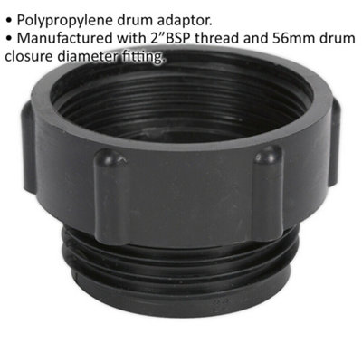 56mm Trisure Drum Adaptor - 2" BSP Thread - Allows Fitting of Tap to Drum