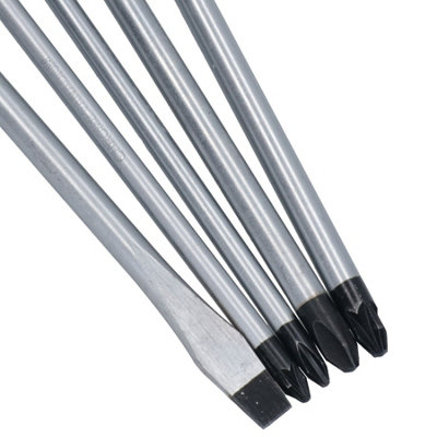 570mm Extra Long Screwdriver Set Magnetic Tips PZ2 PZ3 PH2 PH3 SL8 5pc