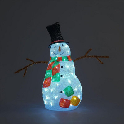 57cm Acrylic Snowman Light Up Christmas Decoration 72 Ice White LEDs