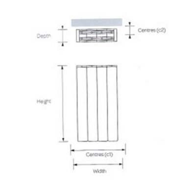 581mm (H) x 640mm (W) - White Horizontal Radiator (Amsterdam) - (0.581m ...