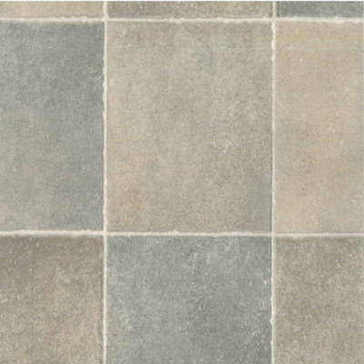 592 Pompei High Floor Grip Lino Flooring Sheet Beige Stone Effect Vinyl ...