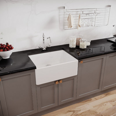 595mm - Fireclay Kitchen Bundle - Butler Sink, Compatible Waste ...