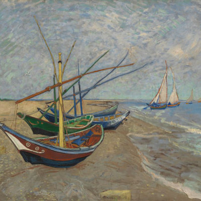 595x595 Fishing Boats on the Beach at Saintes Maries Image Nexus Wi-Fi ...