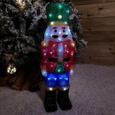 59cm Battery Operated Light up Acrylic Christmas Nutcracker Decoration ...