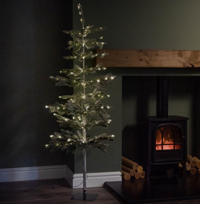 5ft (1.5m) Light up Christmas Pine Needle Tree with 220 Warm White LEDs ...