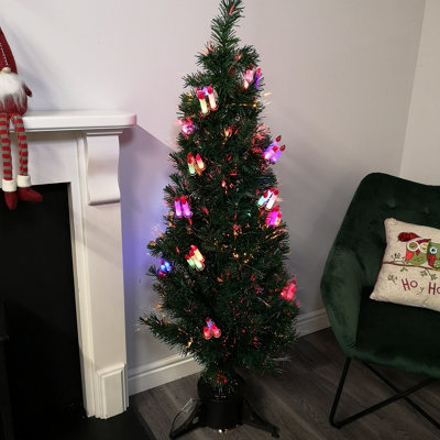5ft (1.5m) Premier Indoor Green Fibre Optic Christmas Tree with LED Candles