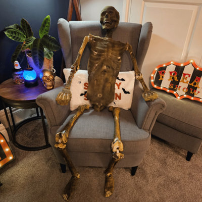 5ft (150cm) Full Body Halloween Mummified Skeleton Decoration with ...