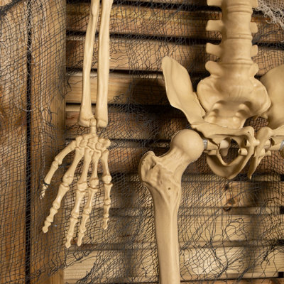 5ft (150cm) Posable Full Body Halloween LED Skeleton Decoration with ...