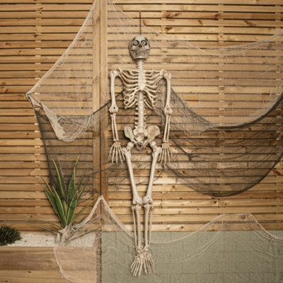 5ft (150cm) Posable Full Body Halloween Skeleton Decoration with ...