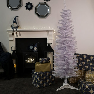 5ft (150cm) White Pencil Pine Christmas Tree with 236 Tips