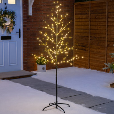 5ft Black Birch Twig Tree Micro LED Christmas Decoration Indoor Outdoor ...