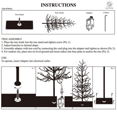 5FT Christmas Pre-Lit White Twig Tree Cool LED Lights Metal Frame ...