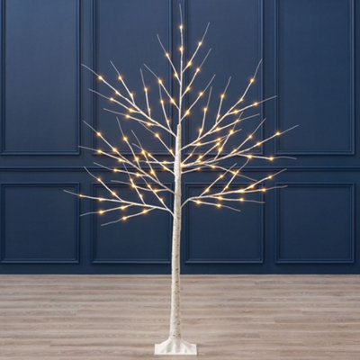 5ft Christow White Birch Tree Light LED Christmas Decoration Indoor Outdoor