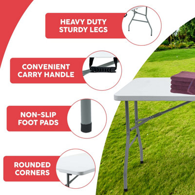 5ft Folding Trestle Table Ideal for Camping, Party, Picnic, BBQ ...