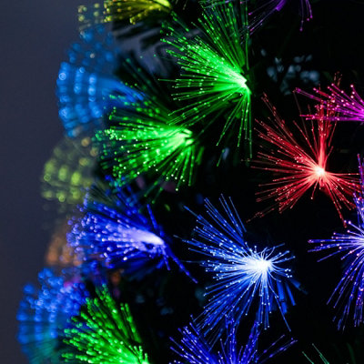 5ft Green Fibre Optic Christmas Tree with Remote Control and Multi ...