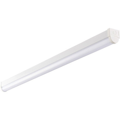 5ft High Lumen Emergency Batten Light - 65.5W Cool White LED - Gloss White