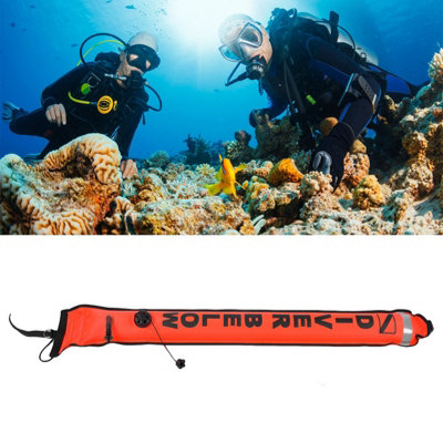 5FT High-Visibility Inflatable Red SMB Surface Marker Buoy for Scuba Diving