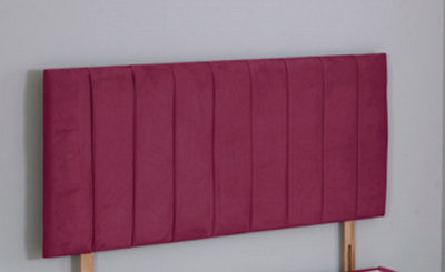 5FT King 26inch Maroon plush 9 Panel Headboard