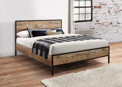 5ft King Size Rustic,Industrial,scaffold board wood metal bed frame ...