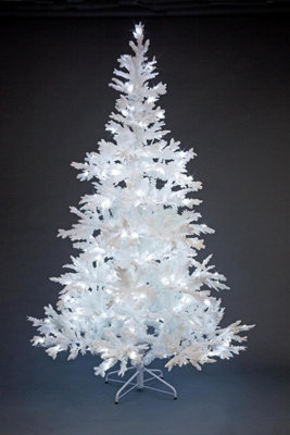 5FT Prelit White Bavarian Pine Snow White Christmas Tree White LEDs ...