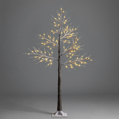 5ft Snowy Twig Tree Light Up Birch LED Christmas Decoration Indoor ...