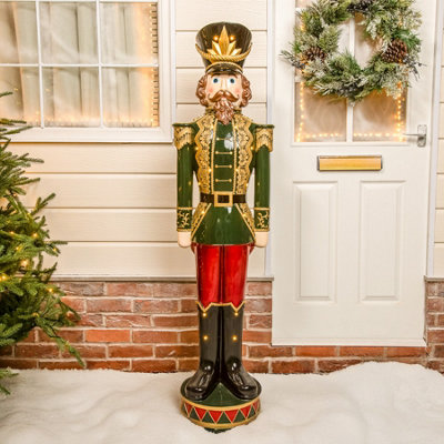 5FT TRADITIONAL CHRISTMAS NUTCRACKER SOLDIER - DARK GREEN, RED AND ...