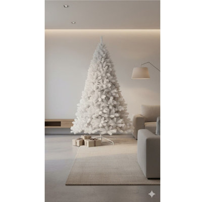5ft White Christmas Tree - 500 Tips Artificial Xmas Tree with Solid ...