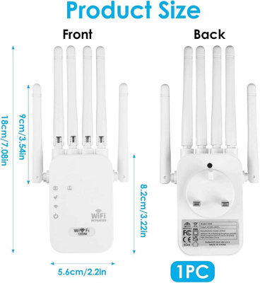 5G WiFi Repeater & Signal Booster 1200Mbps, 5GHz Long Range WiFi Extender