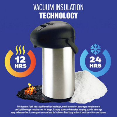 5L Airpot Flask Garden Tea Coffee Stainless Steel Pump Action Hot ...