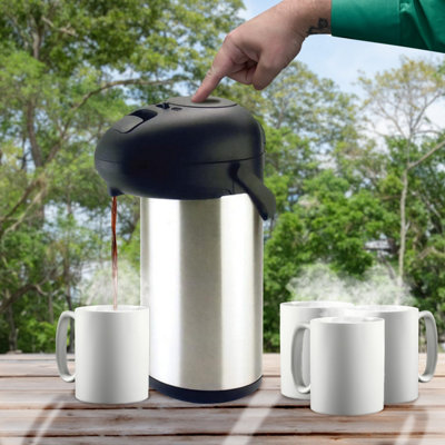 5L Airpot Flask Garden Tea Coffee Stainless Steel Pump Action Hot ...
