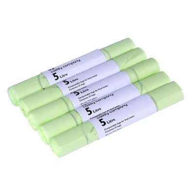 5L Caddy Company Compostable Kitchen Caddy Liners (Small) - 5 Rolls