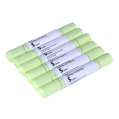 5L Caddy Company Compostable Kitchen Caddy Liners (Small) - 6 Rolls