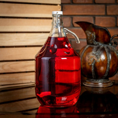 5L DEMIJOHN CARBOY Flip Top Screw Cap Bung Home Brewing Wine Cider ...