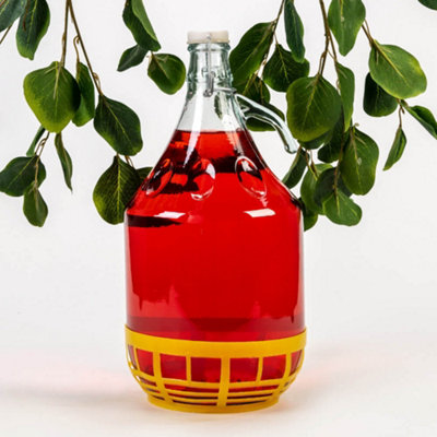 5L DEMIJOHN CARBOY Flip Top Screw Cap Bung Home Brewing Wine Cider ...