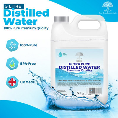 5L Distilled Water 100% Pure Premium Quality Ideal for CPap, Irons ...