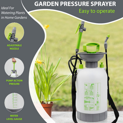 5L Garden Pressure Sprayer Portable Hand Pump Chemical Weed Spray Bottle
