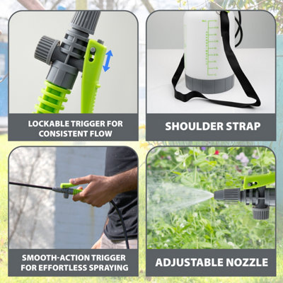 5L Garden Pressure Sprayer Portable Hand Pump Chemical Weed Spray Bottle