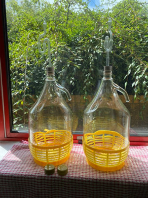 5l glass demijohn for wine making/home brewing and storage,screw top ...