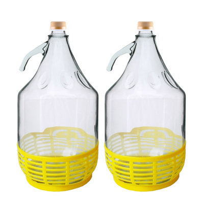 5l glass demijohn for wine making/home brewing and storage,screw top ...