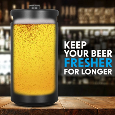 5L Matte Black Mini Growler Keg and Soft Drink Dispenser Canister for ...