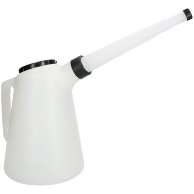 5L Plastic Measuring Jug & Flexible Spout Litre & Quarts Water Petrol ...