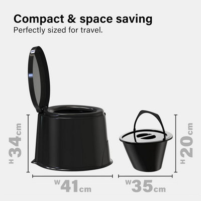 5L Portable Camping Toilet Compact Potty Loo Caravan Picnic Fishing ...