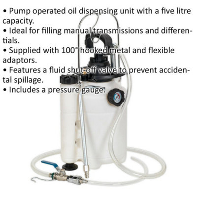 5L Transmission Oil Filling System with Pump and Pressure Gauge